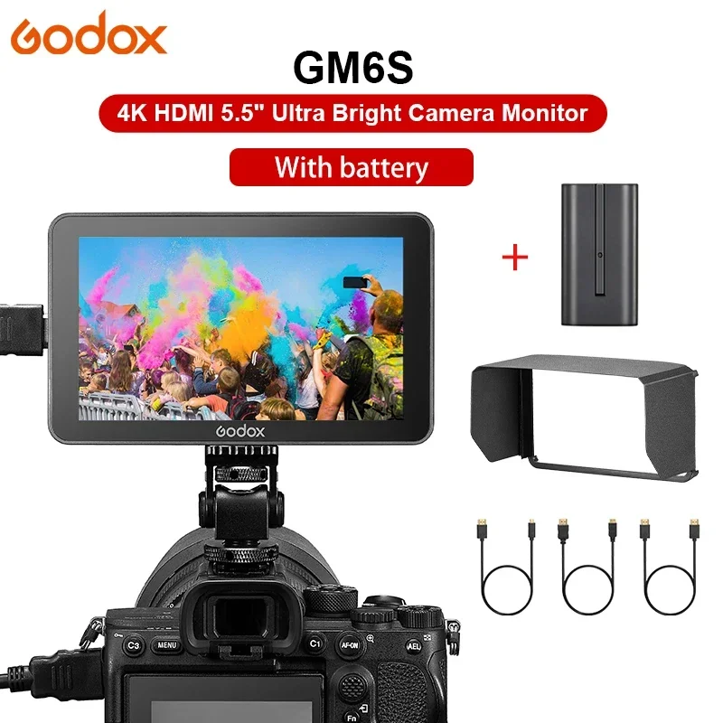 GODOX-GM6S-Monitor-5-5-inch-4K-HDMI-Touch-Screen-DSLR-Camera-Monitor ...