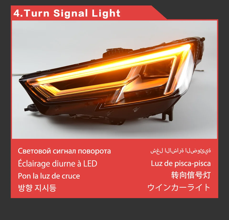 Audi A4 B9 Headlights 2017-2020 A4L LED Headlight Projector Lens DRL Head lamp light Automotive ...