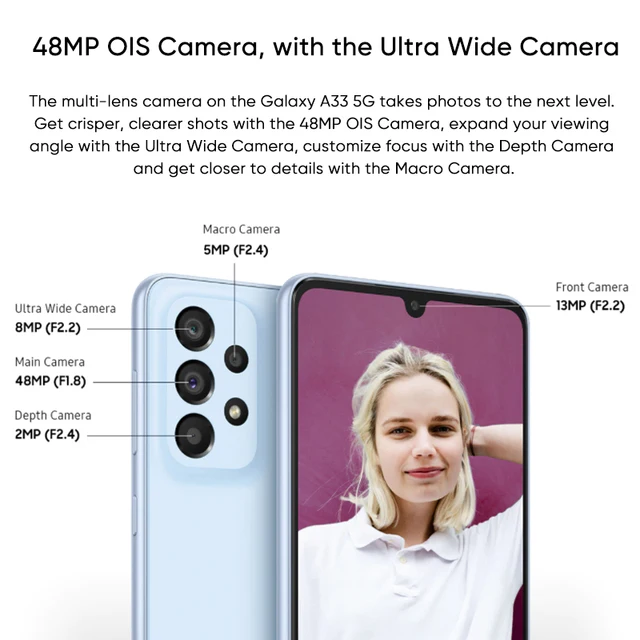 Original New Samsung Galaxy A33 5G Smartphone Exynos 1280 Octa-core ...