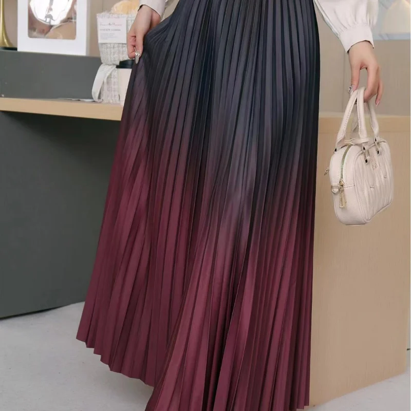 TFETTERS-Pleate-Skirts-Women-Fashion-Casual-Gradient-Color-Skirt-for ...