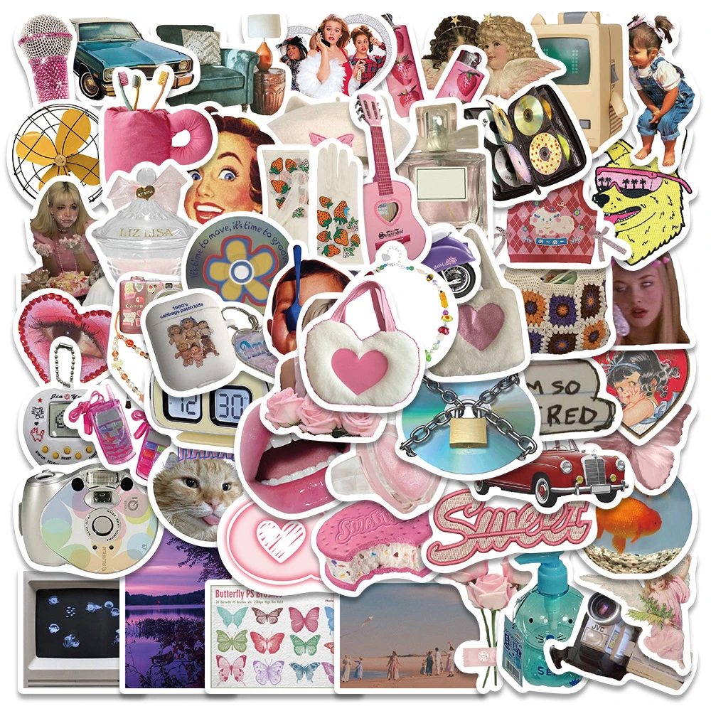 10-30-65pcs-INS-Retro-Millennial-Style-Girl-Stickers-Decals-Laptop ...