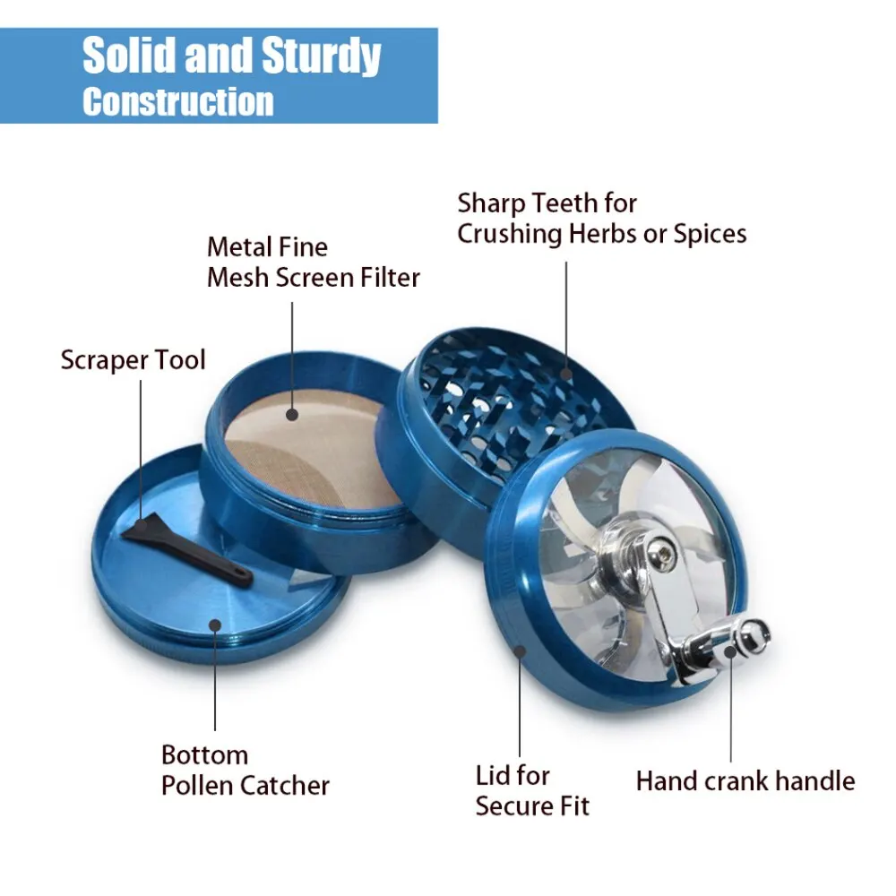 4-layer manual metal grinder for herbs and spices: high quality ...