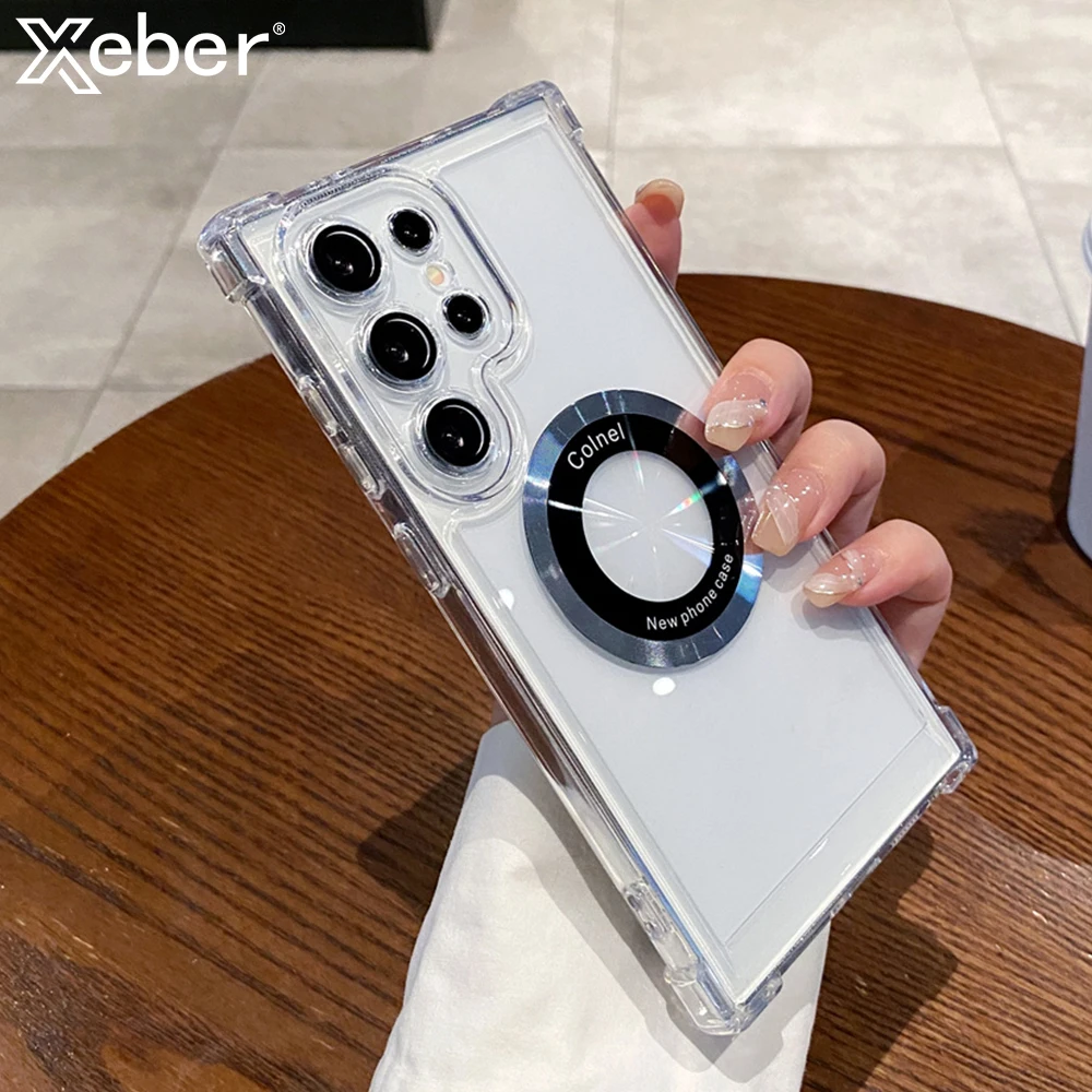 Luxury-Transparent-Armor-Magnetic-Phone-Case-For-Samsung-Note-20-S24 ...