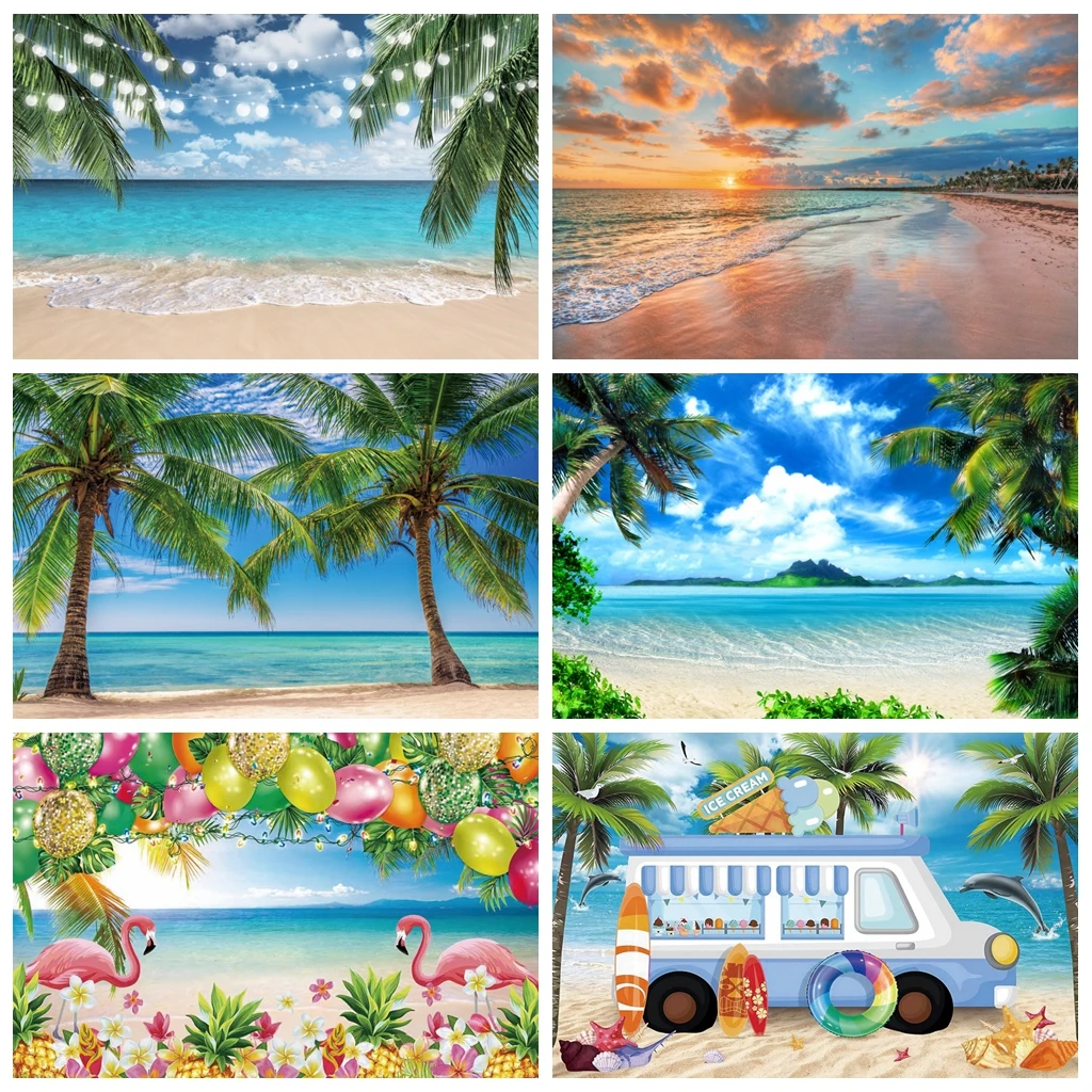 Laeacco-Tropical-Summer-Sea-Backgrounds-Beach-Sand-Blue-Sky-Cloudy ...