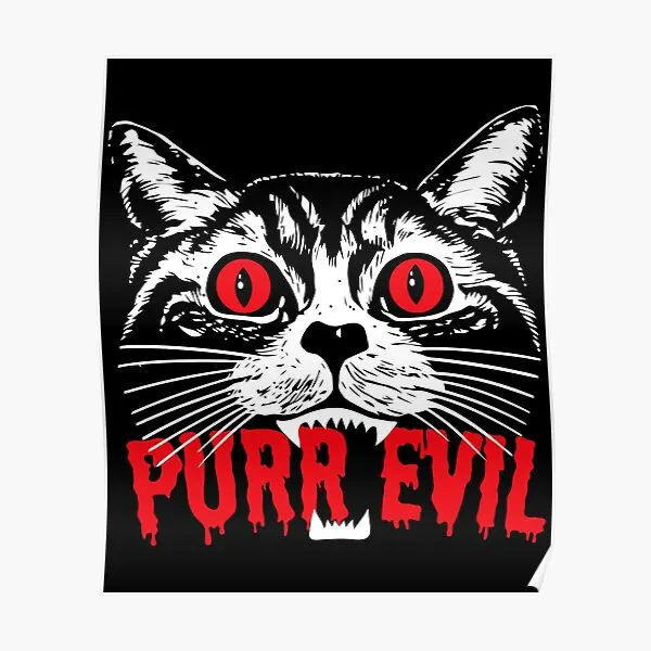 Purr-Evil-Satanic-Cat-For-Halloween-Poster-Home-Decor-Vintage-Picture ...