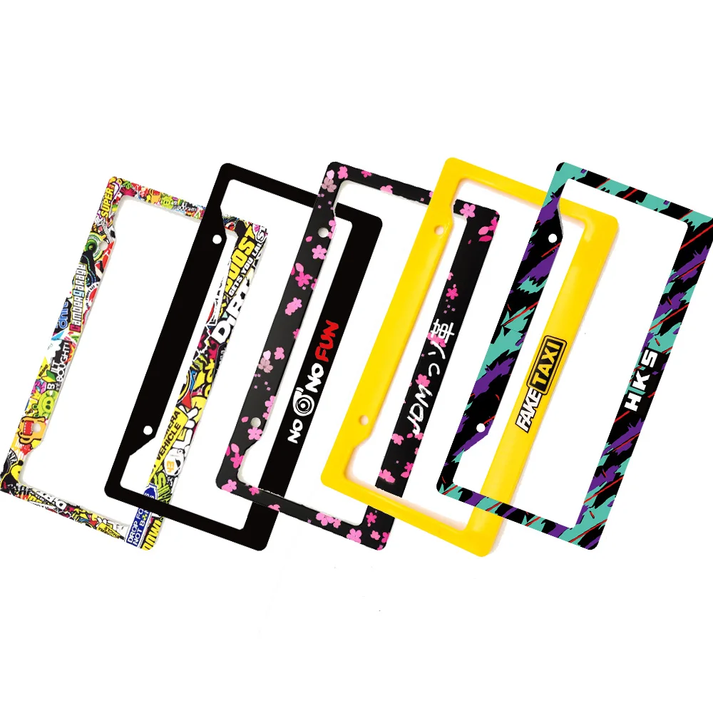 2-piece-ABS-Universal-Car-Decoration-License-Plate-Frame-JDM-Style ...