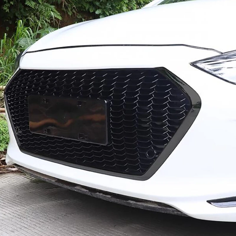 For-Hyundai-Elantra-Fish-Scale-Racing-Grills-ABS-Front-Bumper-Splitter ...