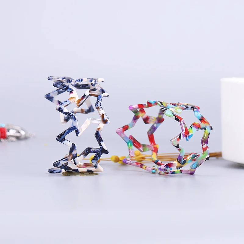 Pulsera-de-resina-estampada-para-mujer-brazalete-colorido-bohemio-con ...