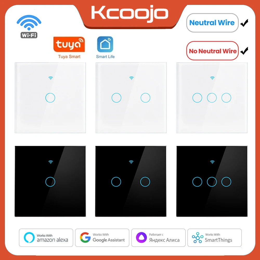 Tuya Wifi EU Smart Switches 1/2/3/4Gang Touch Light Switch Wall Sensor 433mhz RF Switches Smart ...