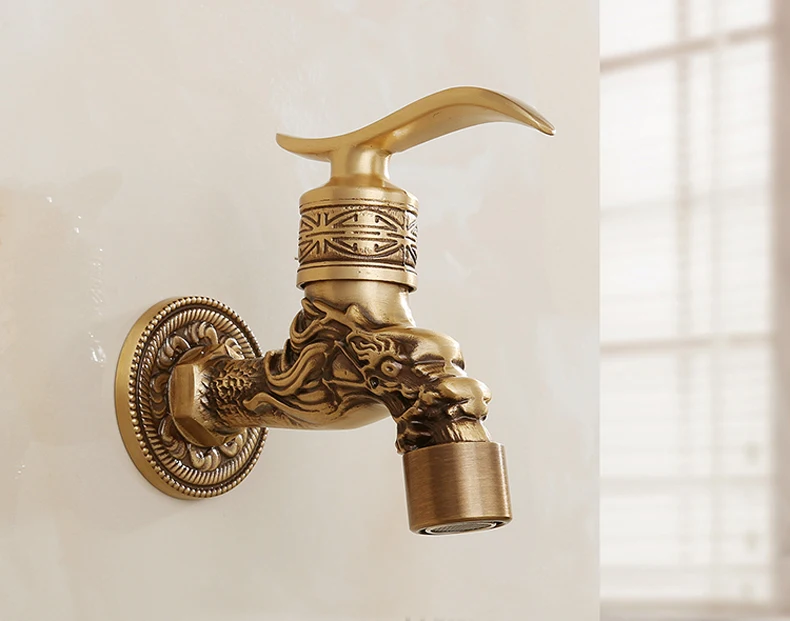 Set accessoires,Robinet mural en laiton sculpté Dragon Antique,petit ...