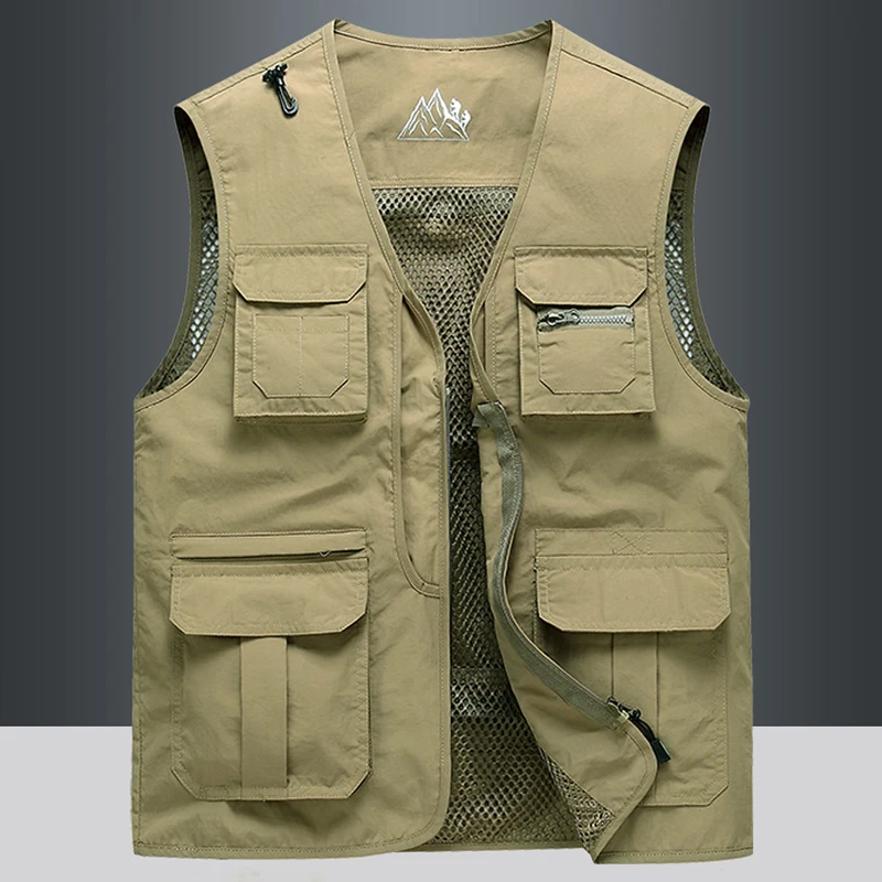 Hot Sale 5XL Men Summer Outdoor Safari Vests Quality Multi-pocket Mesh ...