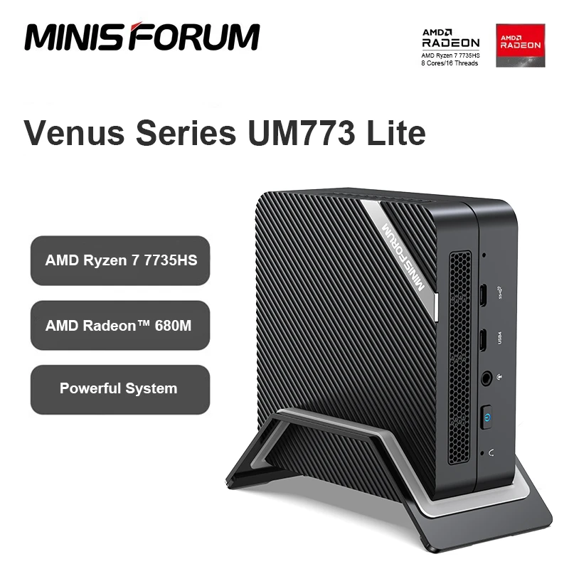 2023 Minisforum UM773 Lite 미니 PC AMD Ryzen 7 7735HS AMD Radeon 680M ...
