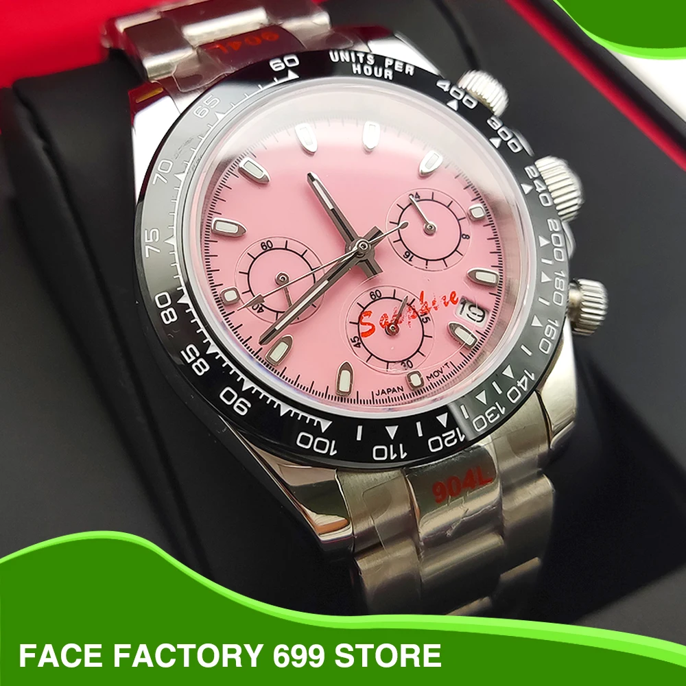The-40mm-quartz-chronograph-pink-men-s-watch-uses-VK63-movement ...