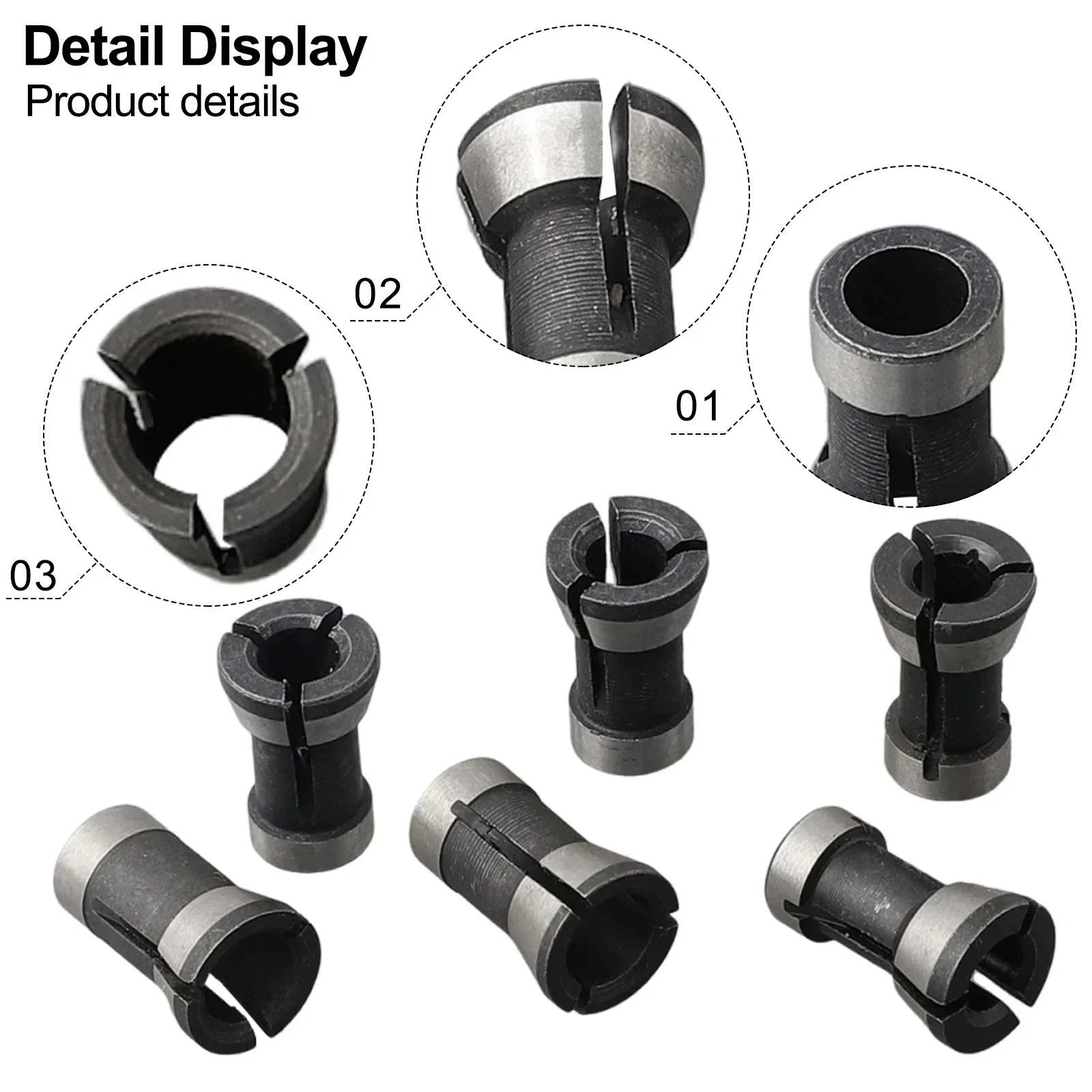 6pcs-Trimmer-Collet-Chuck-Router-Bit-Collet-Chuck-Adapter-Engraving ...