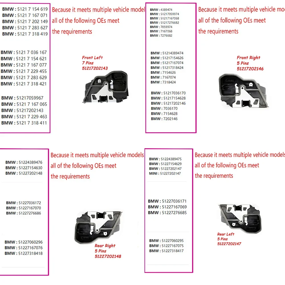 51227202147-51227202148-Car-Door-Lock-Latch-Actuator-For-BMW-X6-E60-E65 ...