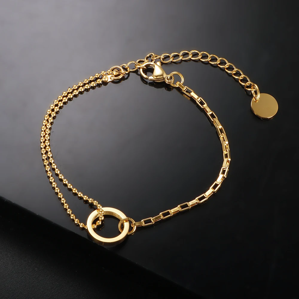 Pulseras-de-acero-inoxidable-para-mujer-pulsera-de-cadena-de-bolas-con ...