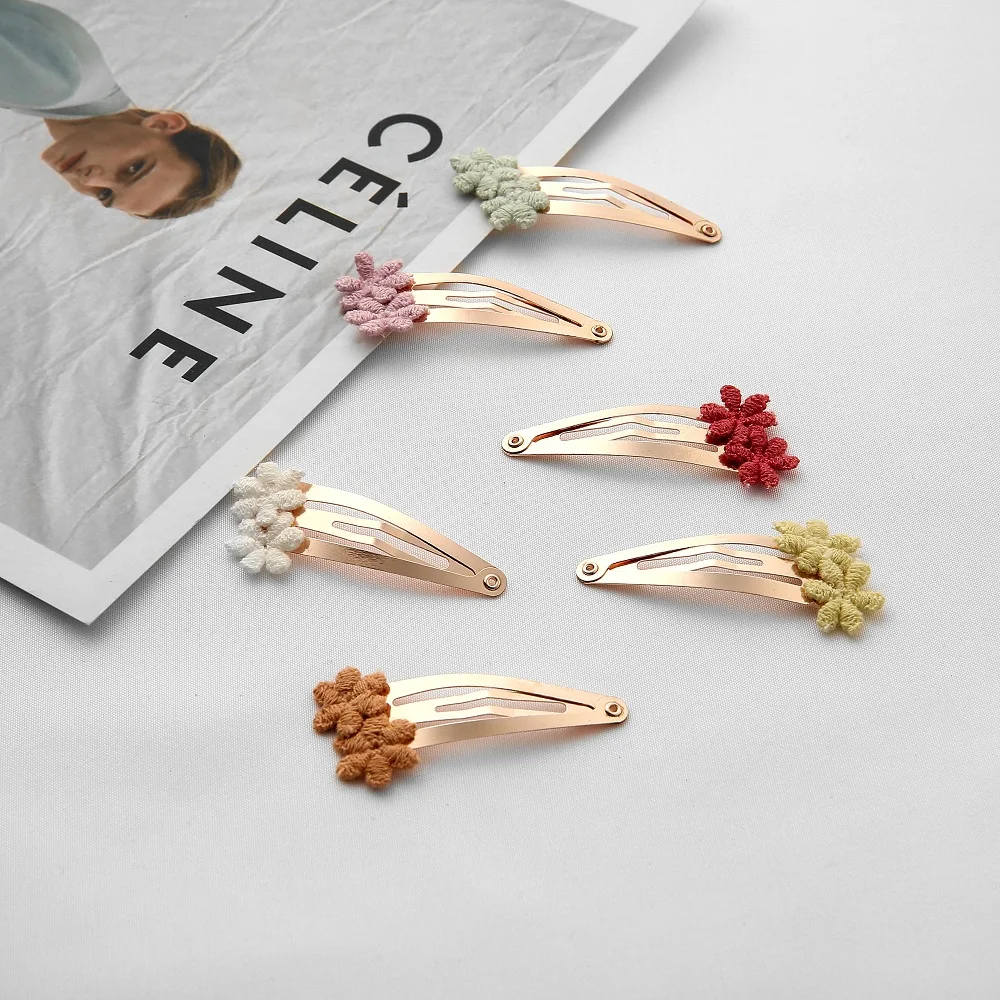 Flower-Print-Baby-Girl-Hair-Clips-Cotton-Thread-Hair-Pins-For-Baby-Hair ...
