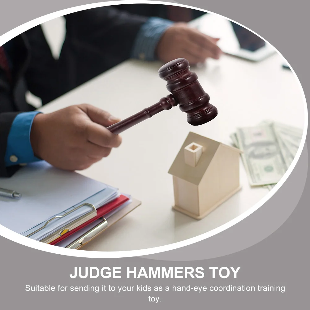 Gavel Hammer Judge Wooden Toy Auction Lawyer Costume Mallet Law Prop ...