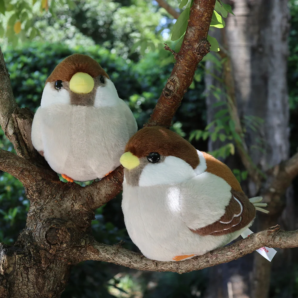 13cm High Lifelike Sparrow Plush Toys Cute Small Birds Stuffed Animals ...