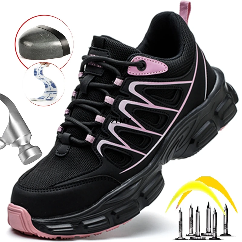 ZLMY-New-Women-Safety-Shoes-Steel-Toe-Sneakers-Puncture-Proof-Work ...