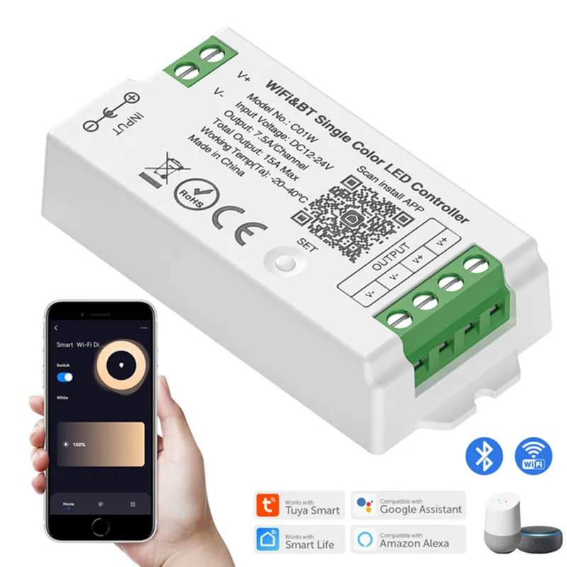 2-4G-Tuya-WiFi-LED-Controller-Alexa-Google-Home-Bluetooth-Voice-Control ...