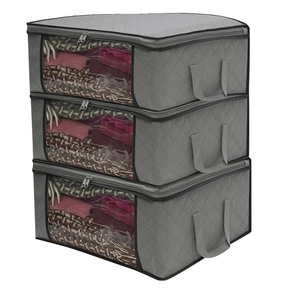 1PC-Large-Storage-Box-Zipper-Cover-Window-Folding-Organizer-Bedroom ...