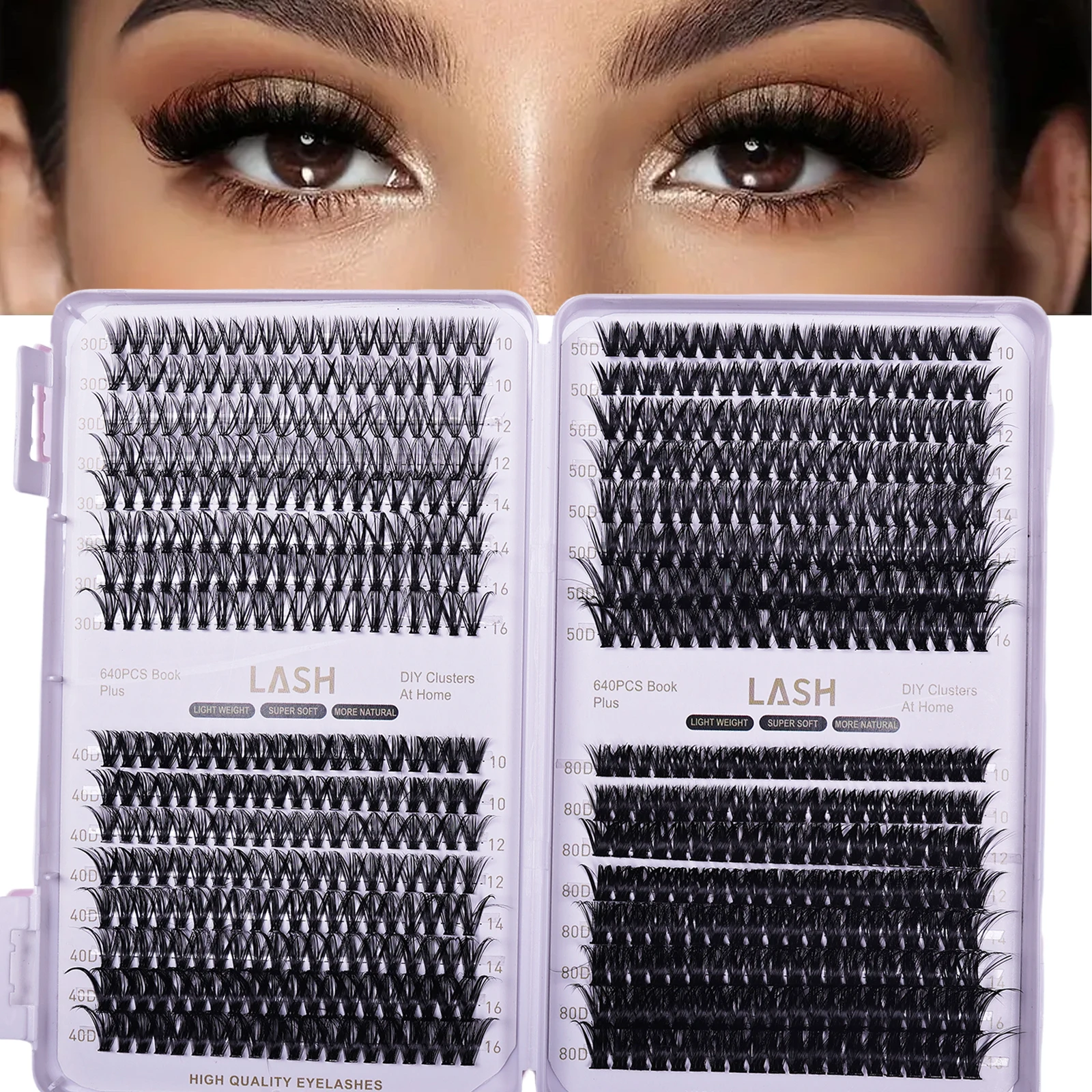 640pcs Individual Lashes Clusters DIY Lash Extensions Book, D Curl Lash ...