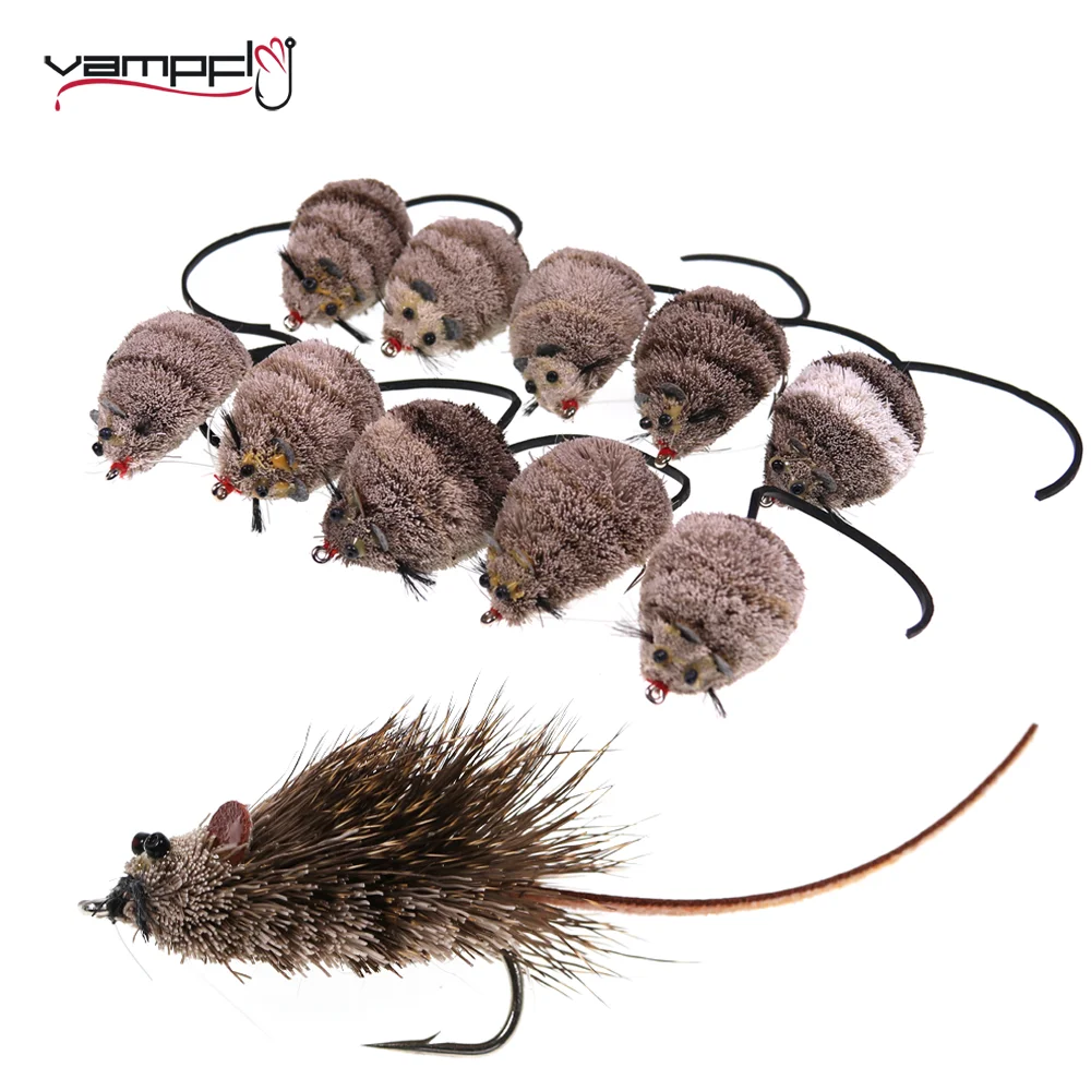Deer Hair Mouse Fly Topwater Lure Poppers Artificial Rat Fish Bait ...