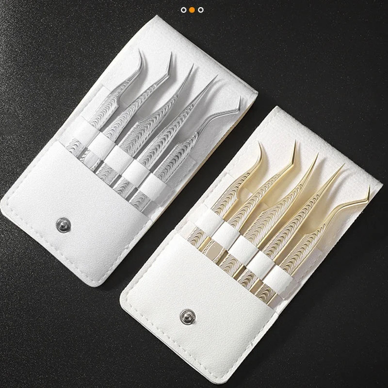 5PCS Eyelash Extension Tweezers Set Lash Applicator Tool Stainless ...