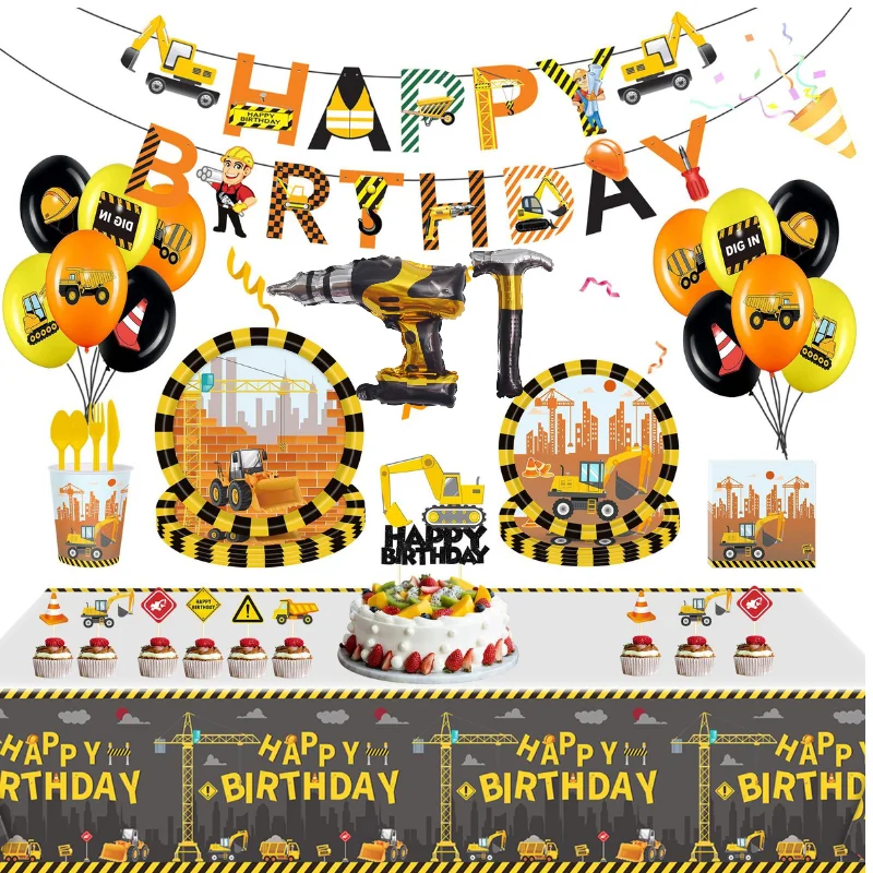 Engineering-Vehicle-Party-Decoration-Electric-Drill-Hammer-Balloon ...