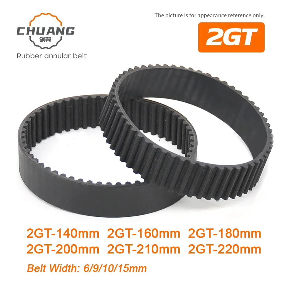 2GT Closed Timing belt Width 6mm 9mm 10mm 15mm Perimeter 140/160/180 ...