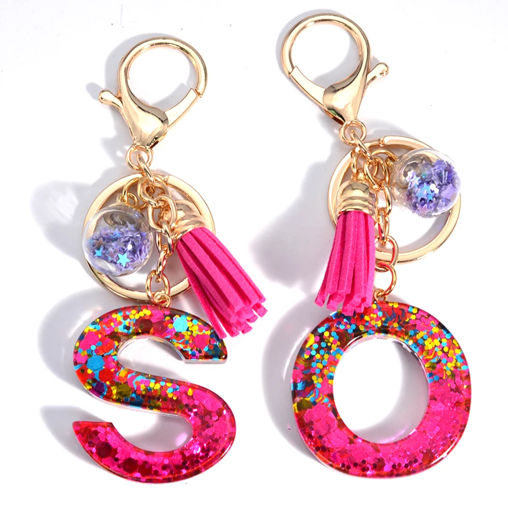 Christmas-Color-Shiny-Keychain-Rose-Red-Tassel-Pendant-Keyring-26 ...