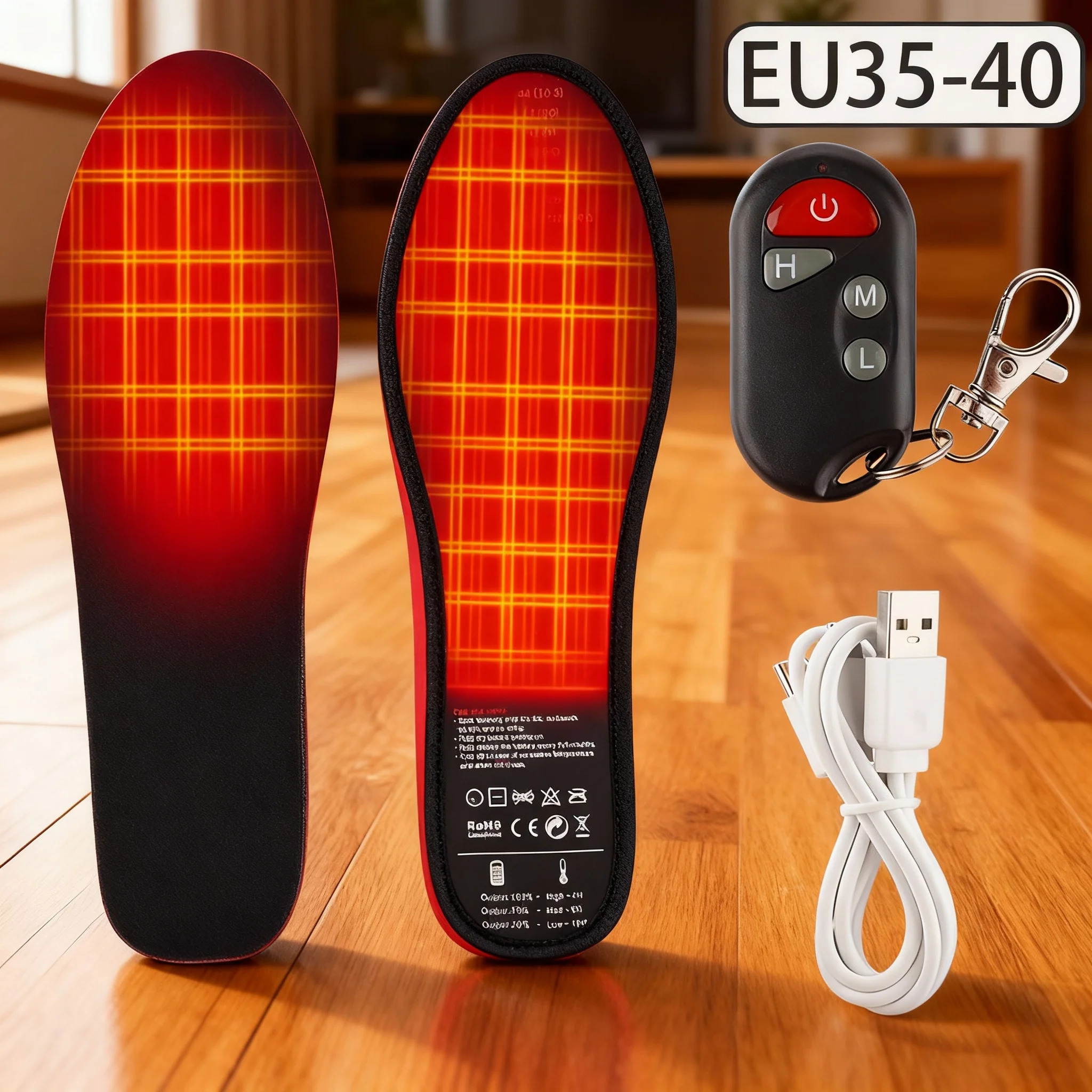 Large-Size Thermal Insoles Smart Heating Insoles Temperature-Control ...