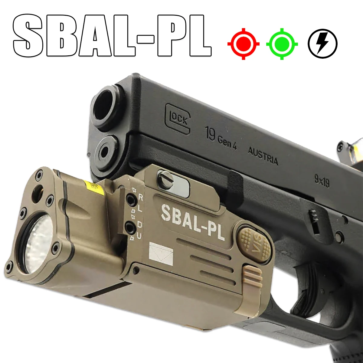 Tactical-Metal-SBAL-PL-Strobe-LED-Flashlight-Weapon-Red-Green-Laser ...