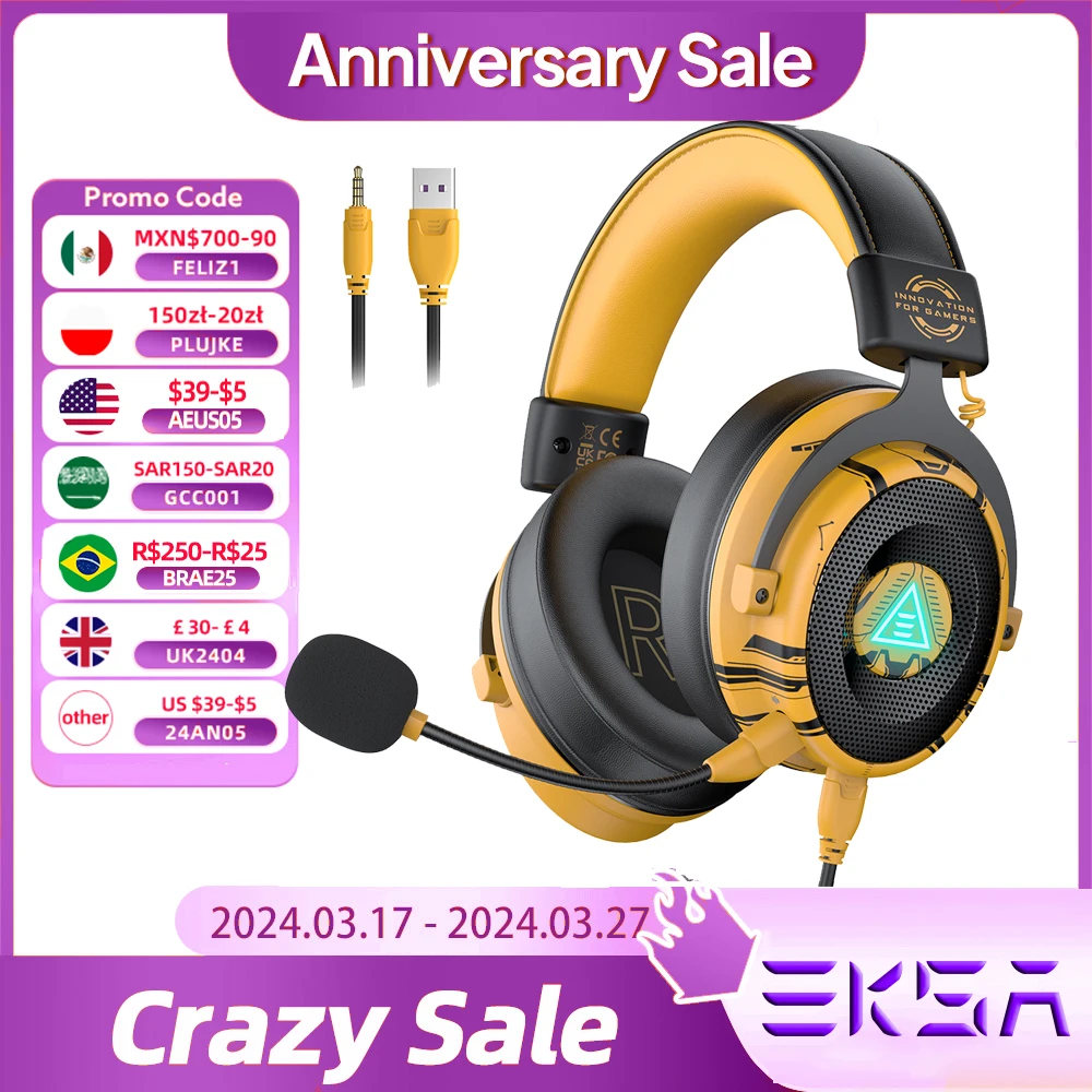 EKSA-E900-Pro-Gaming-Headphones-with-Mic-7-1-Surround-Sound-Gaming ...