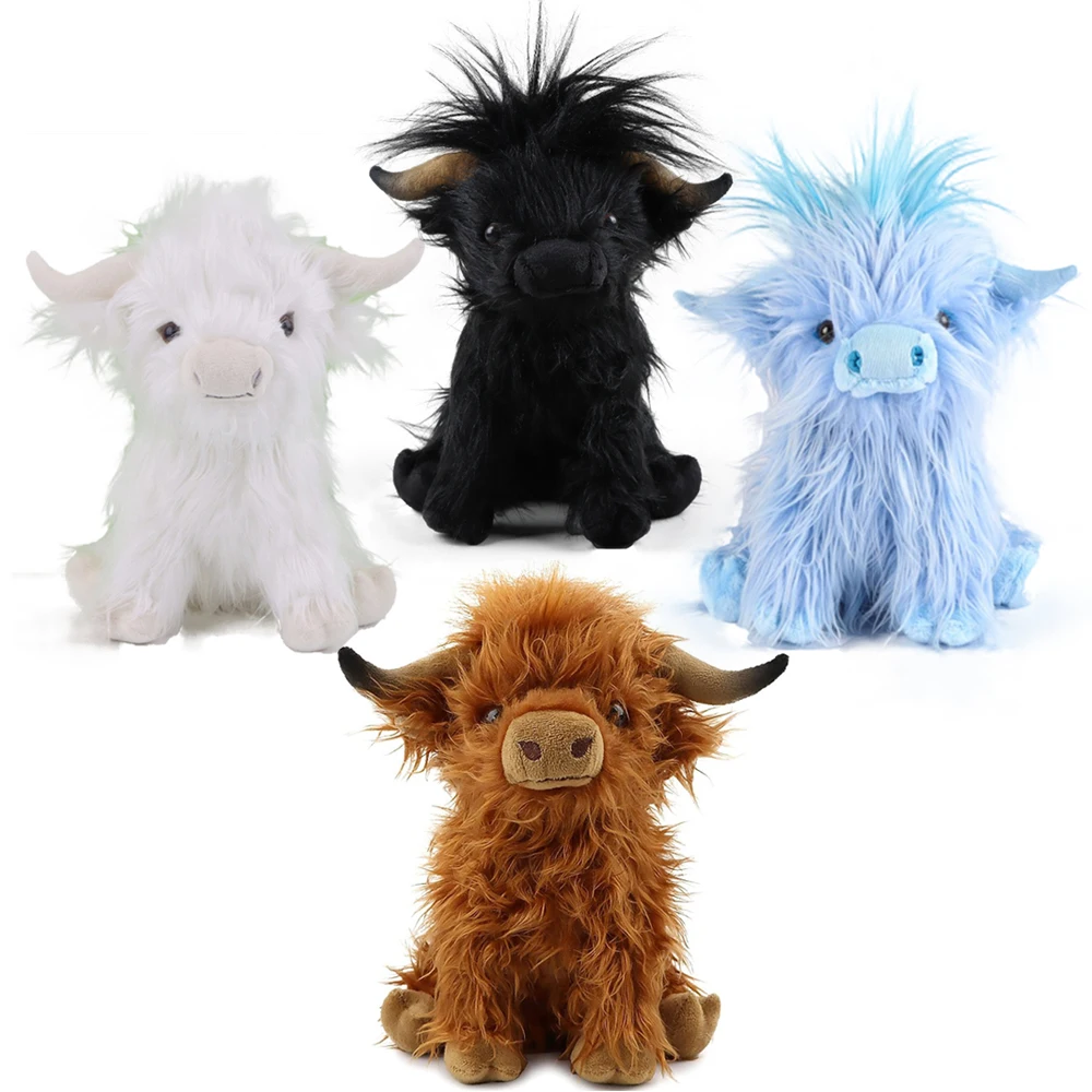 Highland Cattlle Plush Kyloe Cow Stuffed Animal Bull Realistic Soft ...