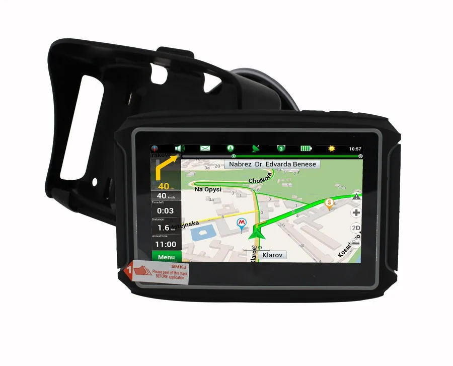 4.3" Wince 6.0 System 8Gb Flash Motorcycle GPS Navigator Waterproof Map ...
