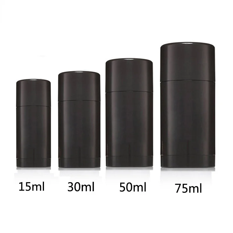 10pcs 15ml 30ml 50ml 75ml Empty Black Deodorant Bottles Twist Up Stick ...