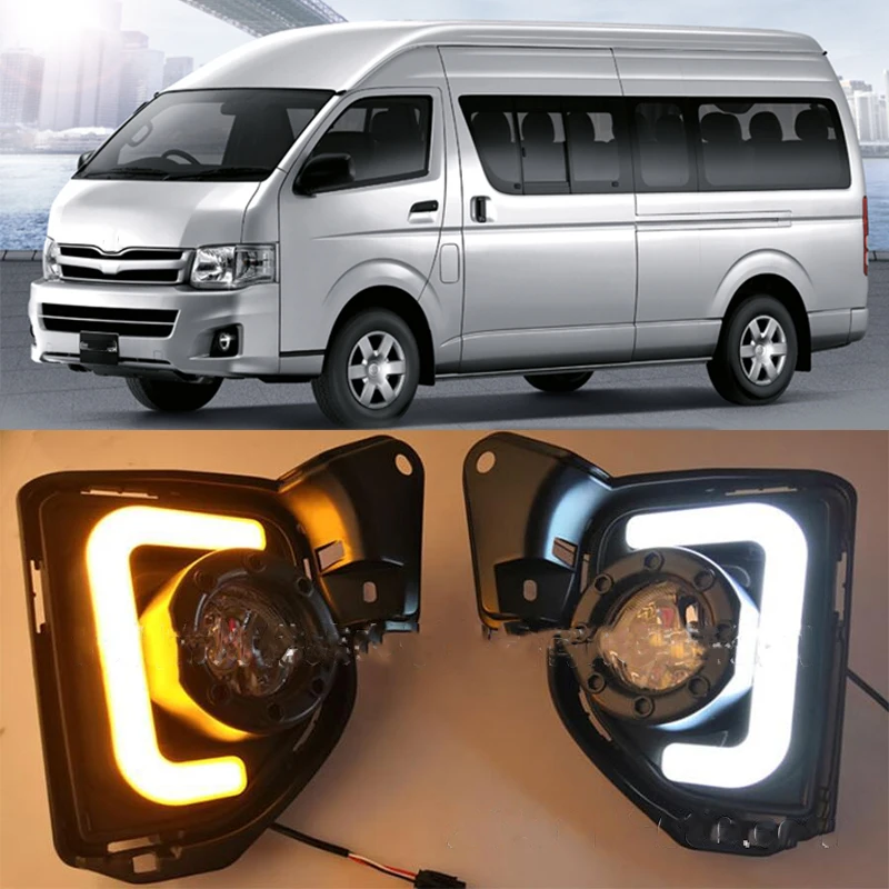 Car-LED-DRL-Daytime-Running-Light-with-Yellow-Turn-Signal-Waterproof ...