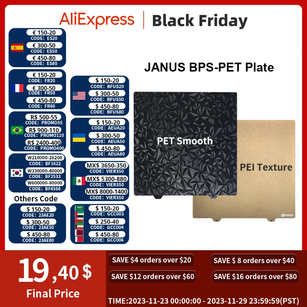 FYSETC-JANUS-BPS-PET-Plate-Double-Side-Build-Plate-Smooth-PET-And ...