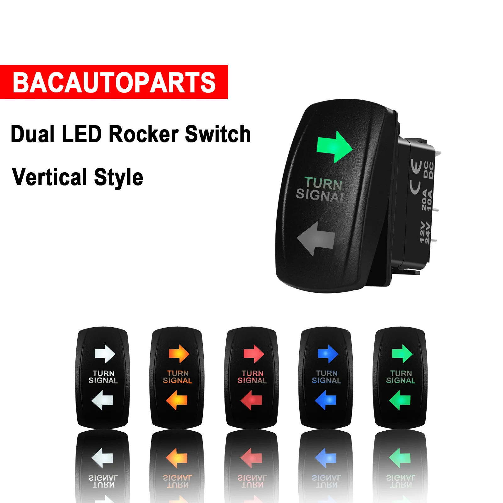 12V-7PIN-ON-OFF-ON-Dual-LED-Light-TURN-SIGNAL-Rocker-Switch-For-Car ...