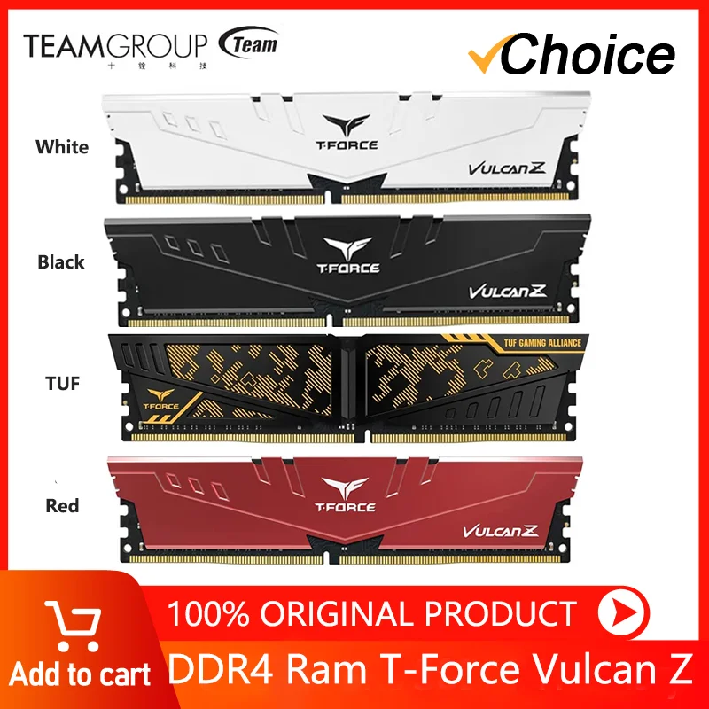 TEAMGROUP-DDR4-Ram-T-Force-Vulcan-Z-8GB-16GB-32GB-3200MHz-3600Mhz-White ...