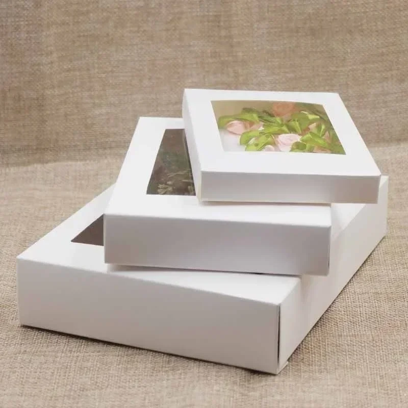 10pcs-DIY-Paper-Box-with-Window-Paper-Gift-Box-Cake-Packaging-for ...