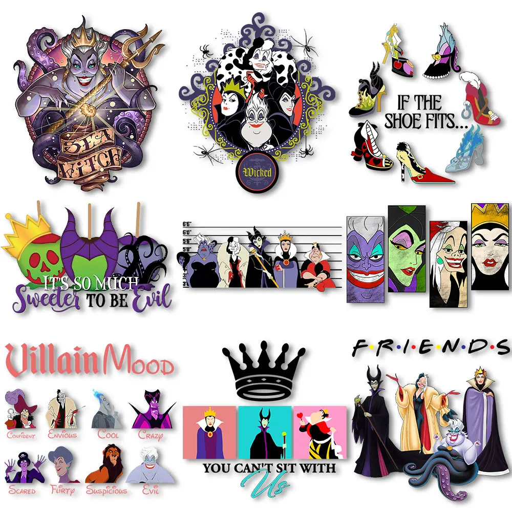 Villain Mood Friends Transfers para planchar Calcomanías de prensado en ...