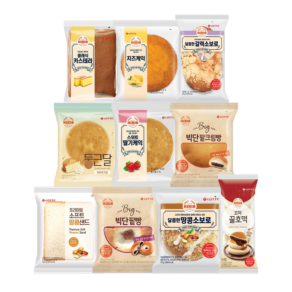 Lotte Food Girin Bread Soft Peanut Sand 160g X 1 Piece + Big Dan Red ...