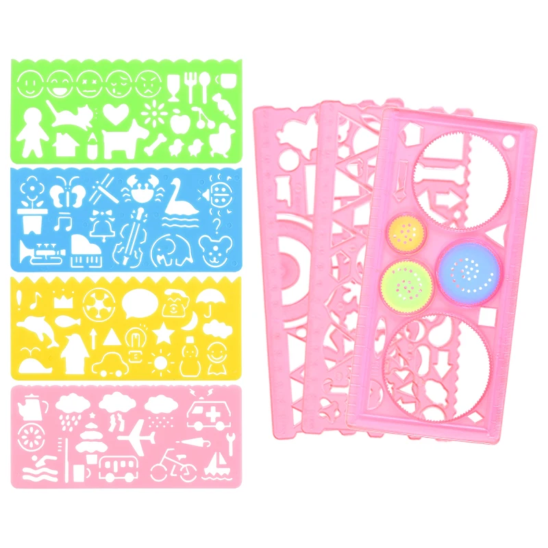 7pcs-Set-Creative-Multifunctional-Hollow-Rulers-Drafting-Tools-School ...