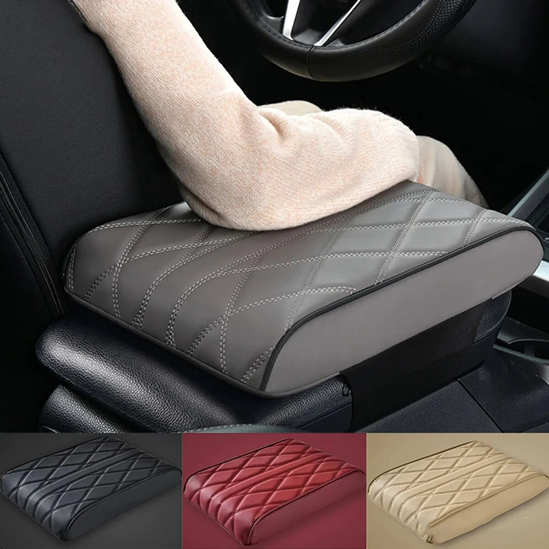 PU-Leather-Car-Armrest-Mat-Memory-Cotton-Center-Console-Arm-Rest ...