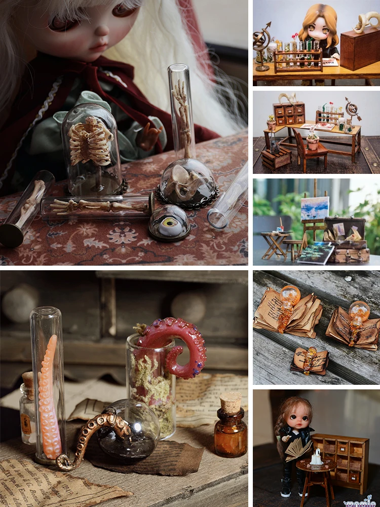 Dollhouse-Magic-Pot-Octopus-Butterfly-Sheep-Skull-Specimen-Retro-Magic-Experimental-Bottle-Magic ...