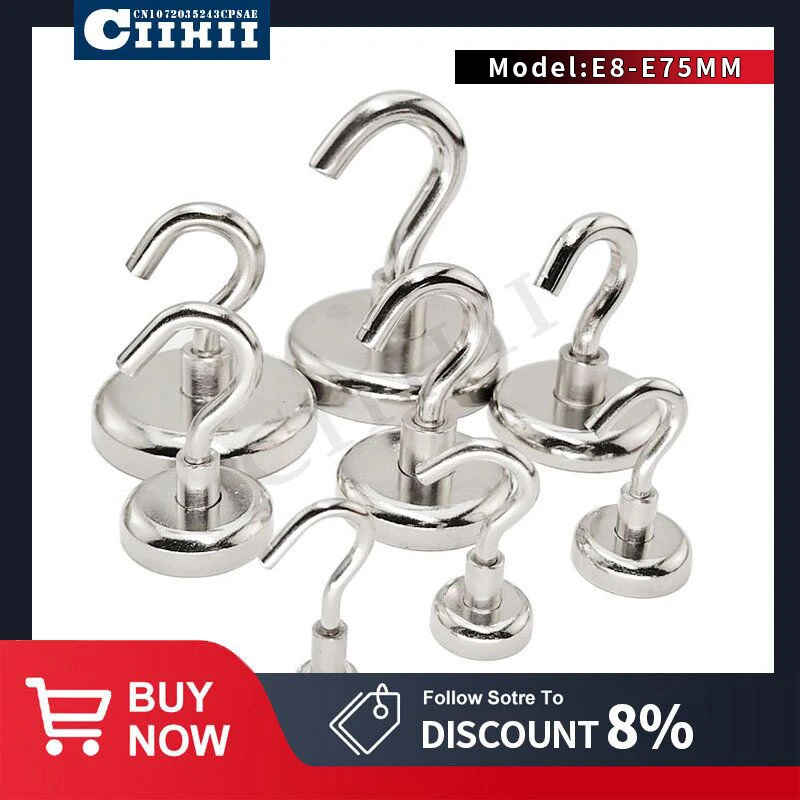 1 5Pcs Strong Magnetic Hooks Practical load Bearing Hook Multi Purpose ...