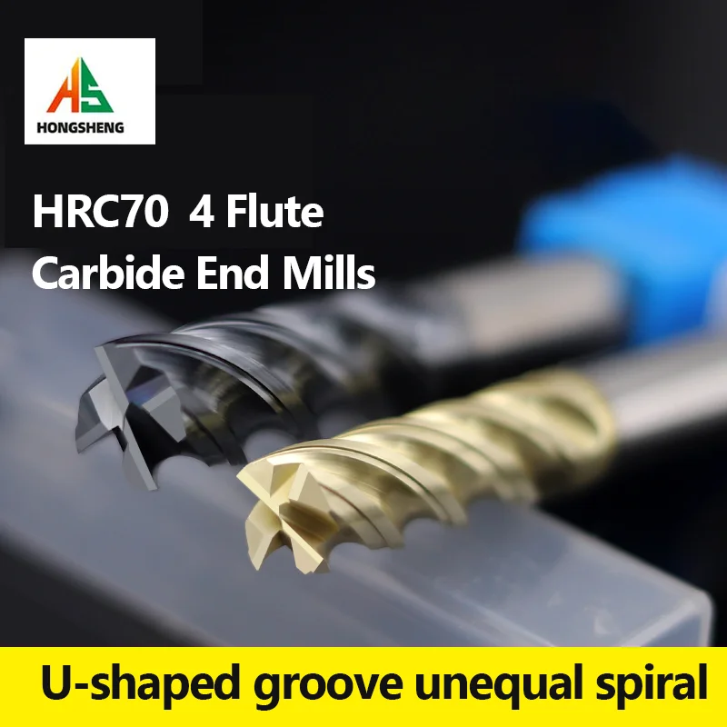 4 Flutes End Mill Cutter Tool Carbide 12468 CNC High Hardness Solid ...